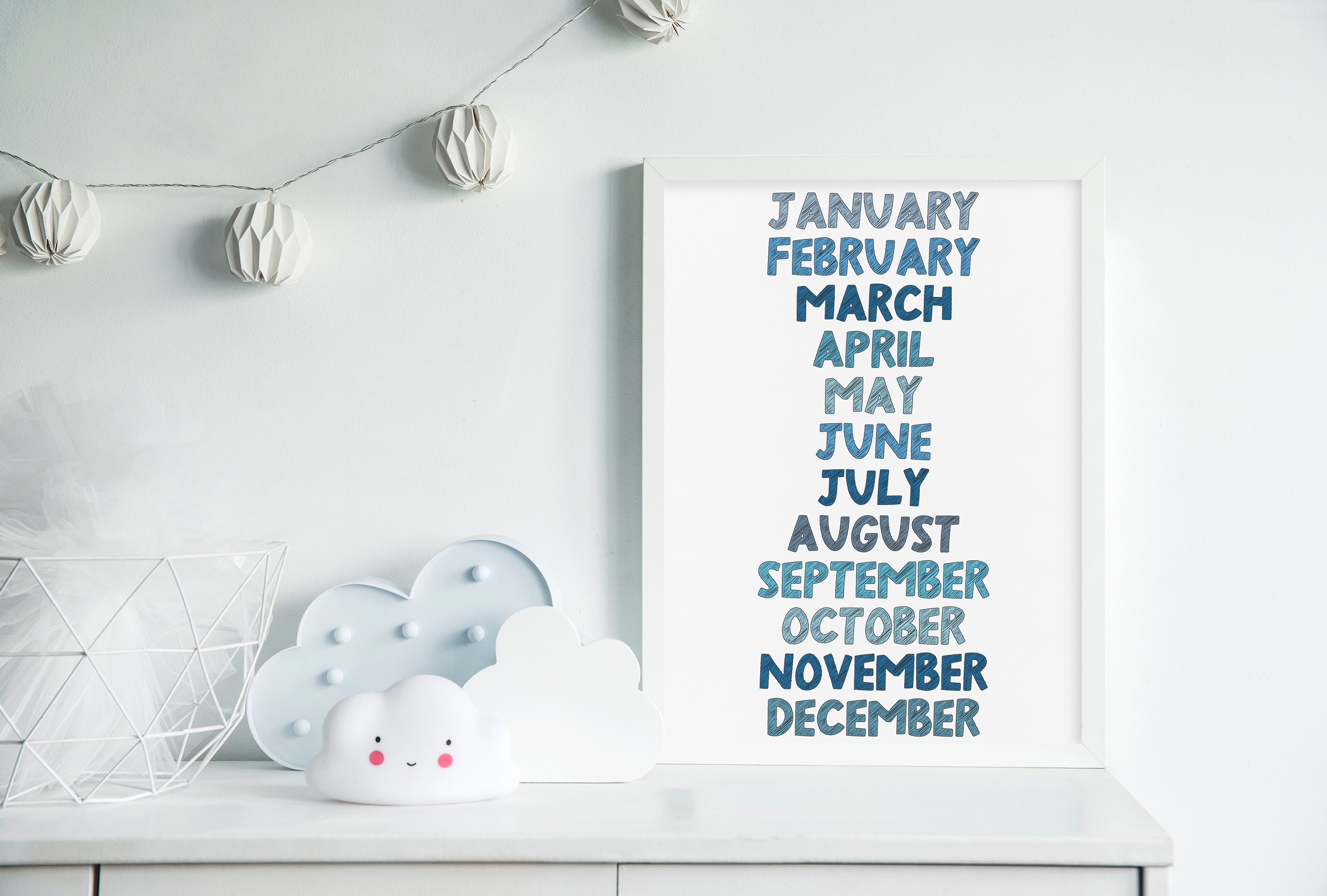 Blue Months Educational Poster for Kids Room Classroom Decor - Etsy