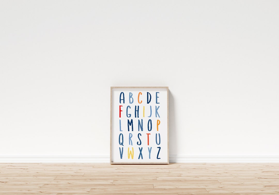 Alphabet Poster ABC Nursery Print Boys Room Colorful Playroom - Etsy