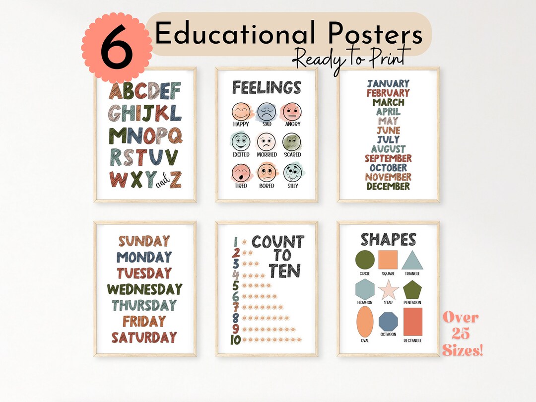 Education Poster Set 6 POSTER BUNDLE Montessori Education Poster for ...