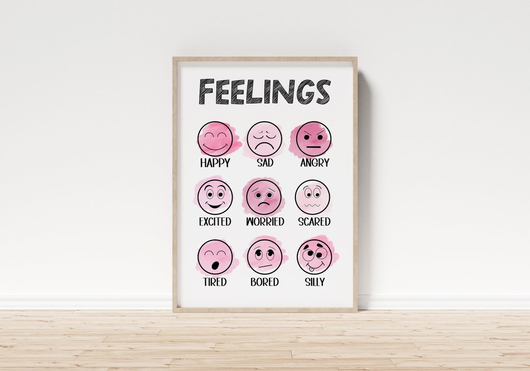 Pink Feelings and Emotions Educational Poster Classroom Decor ...