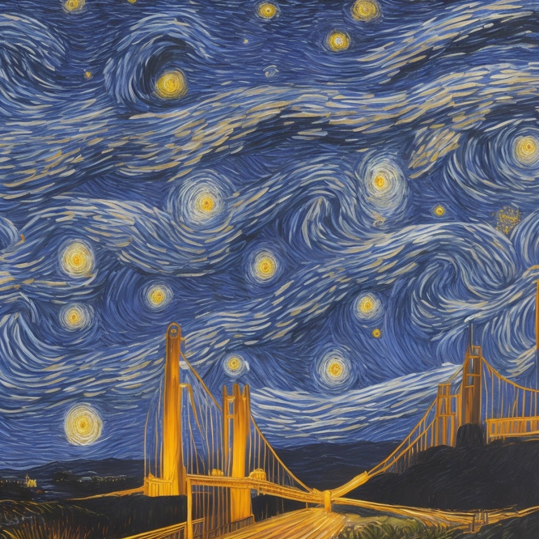Starry Night by the Golden Gate Bridge. - Etsy