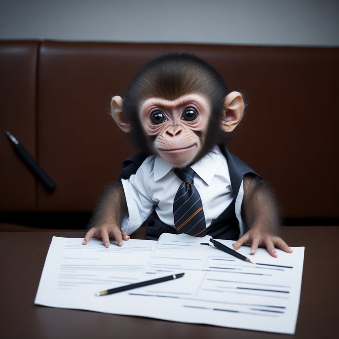 Cute Baby Monkey in Business Suit - Etsy