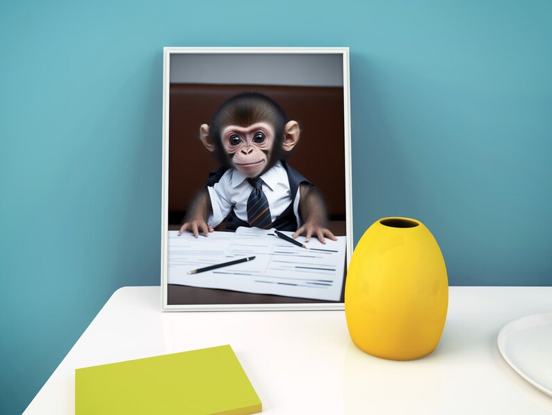 Cute Baby Monkey in Business Suit - Etsy