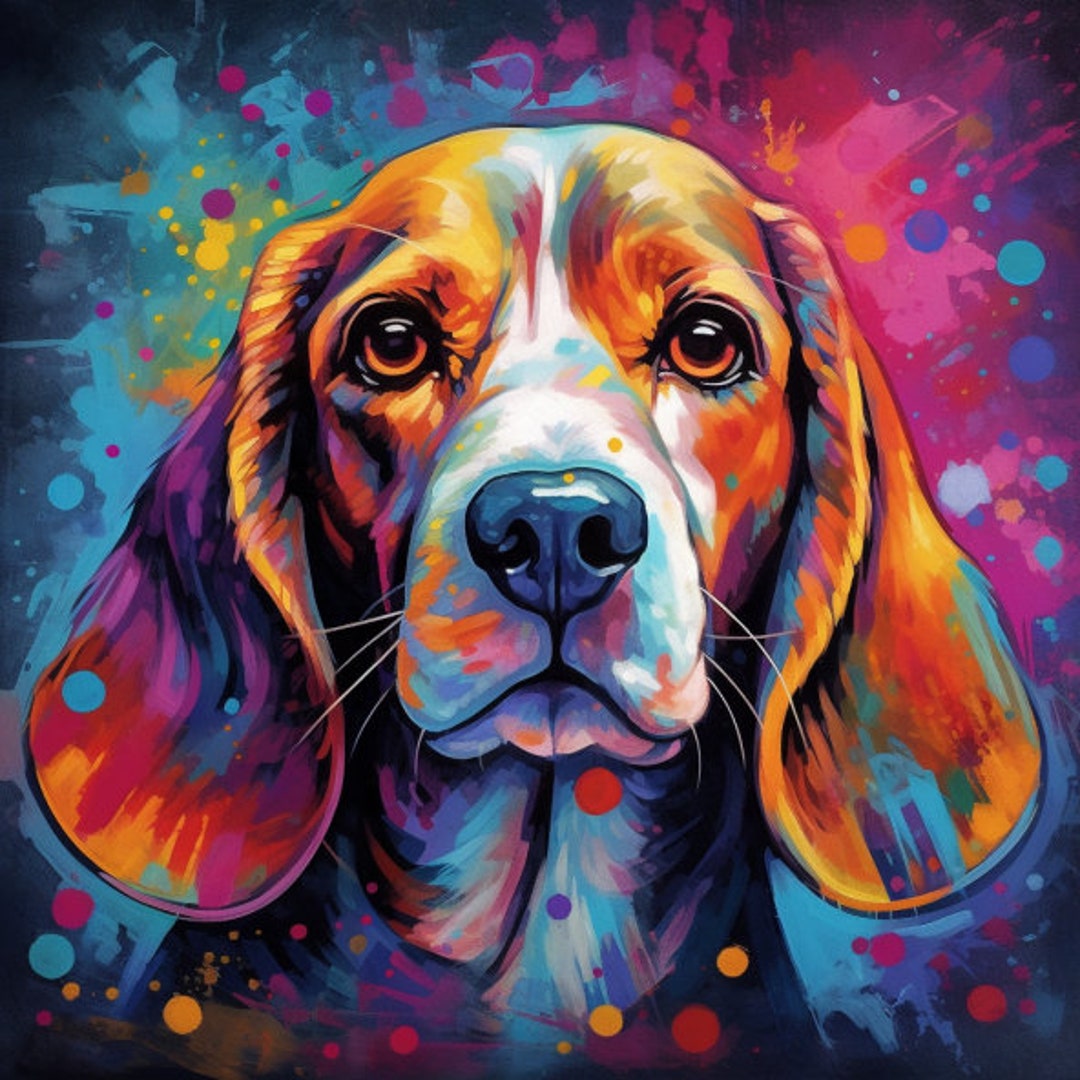 Rainbow Beagle Digital Print - Etsy