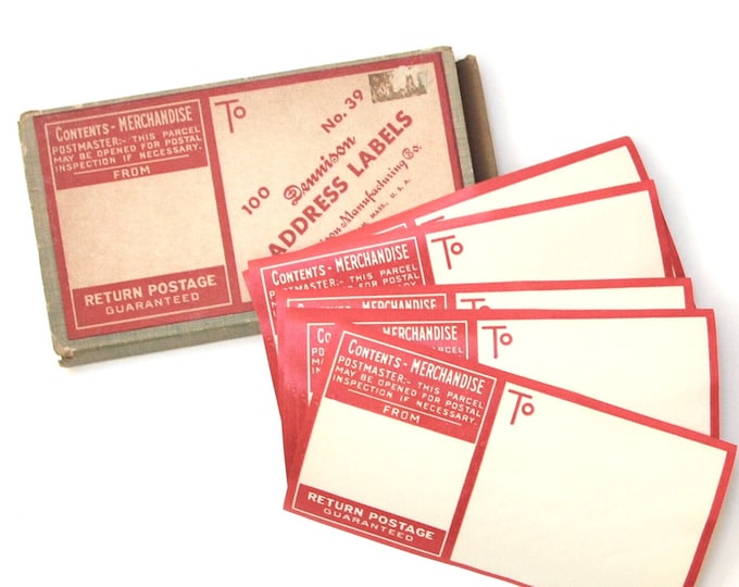 Vintage Dennison Gummed Address Labels Vintage Stationary No 39 Junk ...