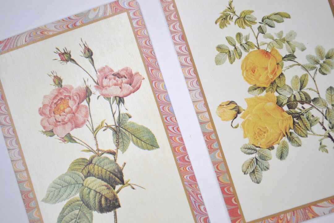 Vintage Roses Playing Cards - Set of 6 - Vintage Cards - Rose Cards ...