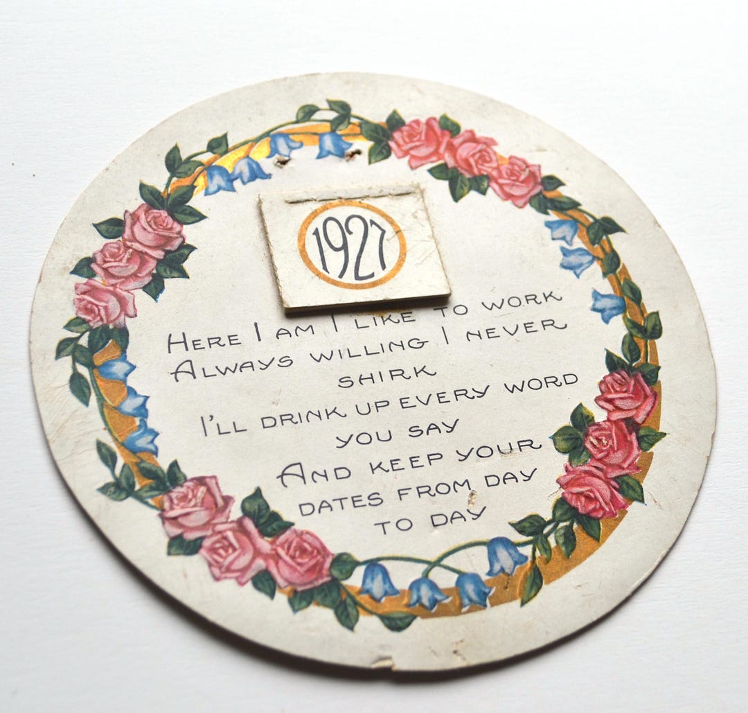Antique Mini Calendar 1927 - Etsy