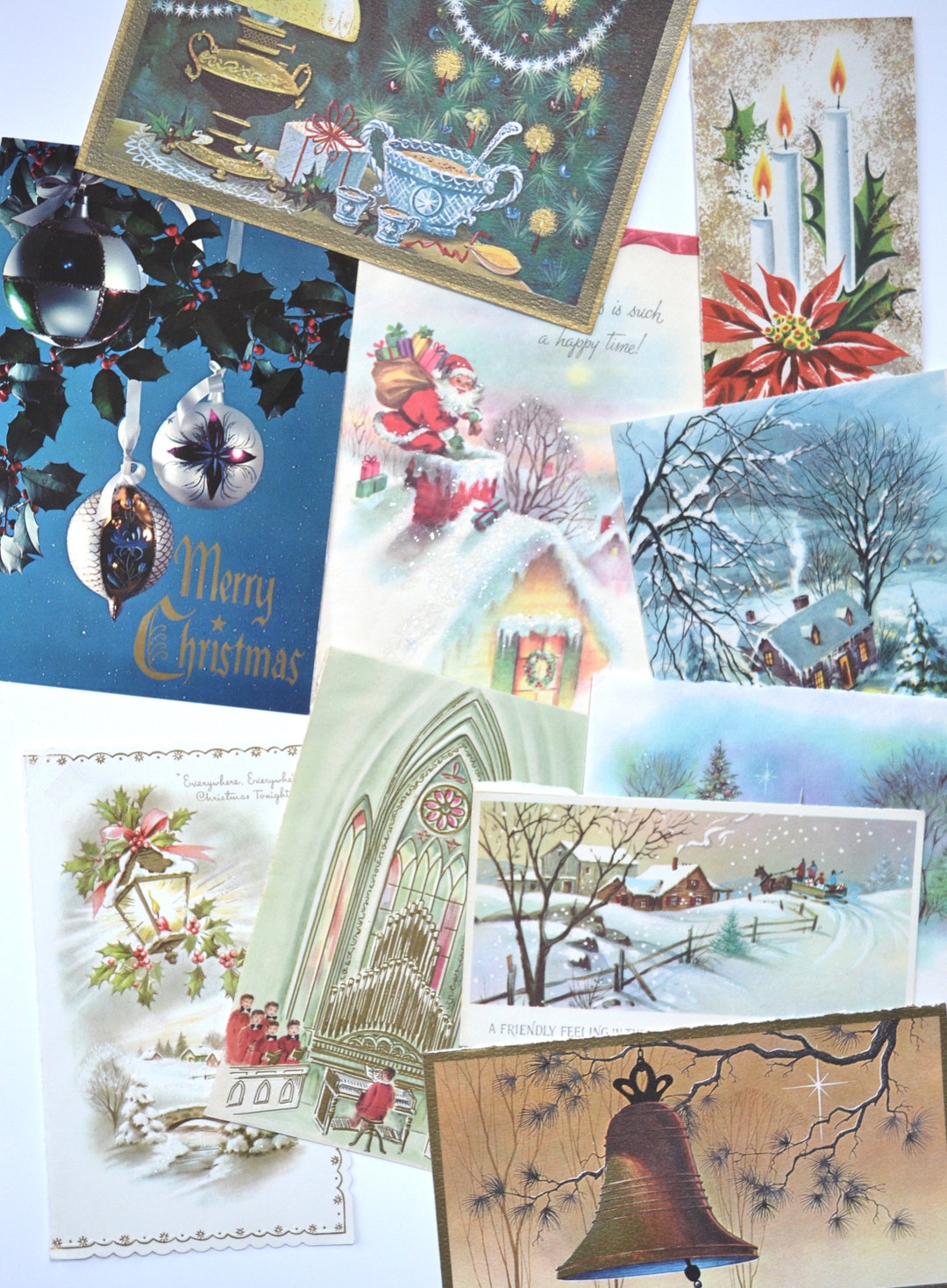 10 Vintage Christmas Greeting Cards COVERS ONLY Vintage Card Paper ...