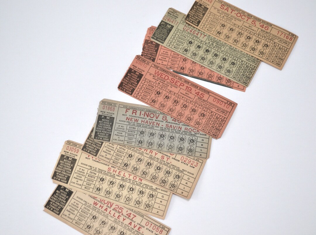 1940's Train Tickets New Haven, CT Set of 4 or 8 Tickets Vintage Train ...