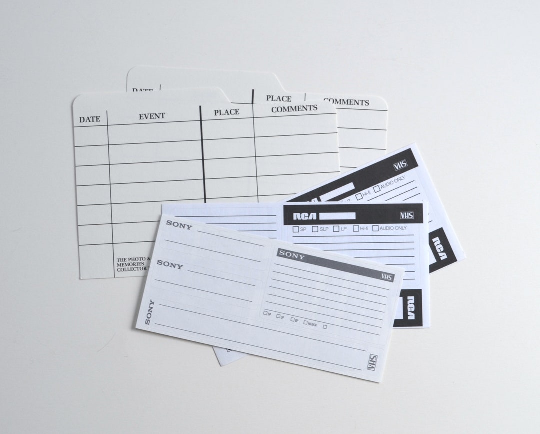 Vintage VHS Tape Stickers VHS Labels Set of 5 VHS Ephemera Vintage ...