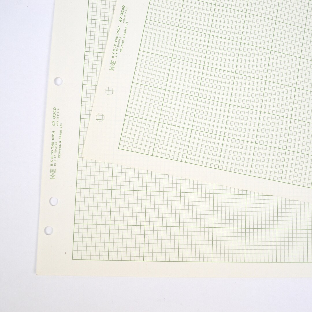 3 Sheets K + E Graph Paper - Vintage K + E - Junk Journal Supplies ...