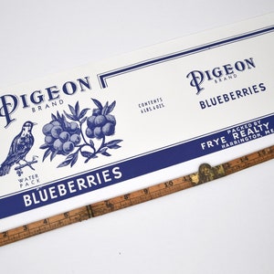 Large Vintage Blueberry Label - NOS - Vintage Ephemera - Harrington, ME ...
