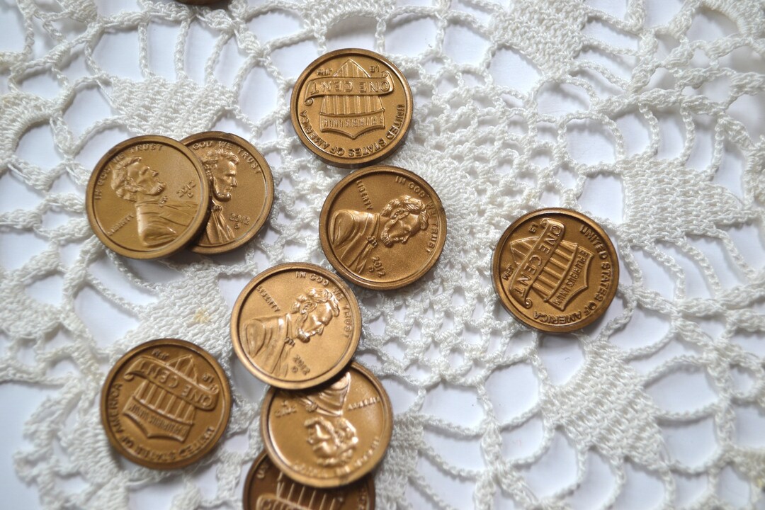 Plastic Pennies Set of 10 Good Luck - Etsy