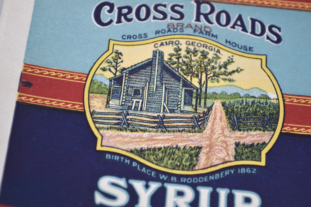 1920's Antique Cross Roads Syrup Label - NOS - W.B. Roddenberry ...