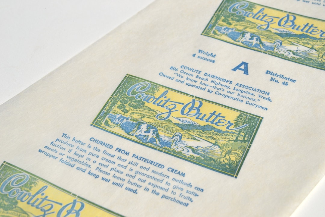 Vintage Butter Wrappers - NOS - Cowlitz Butter - Vintage Ephemera - Etsy
