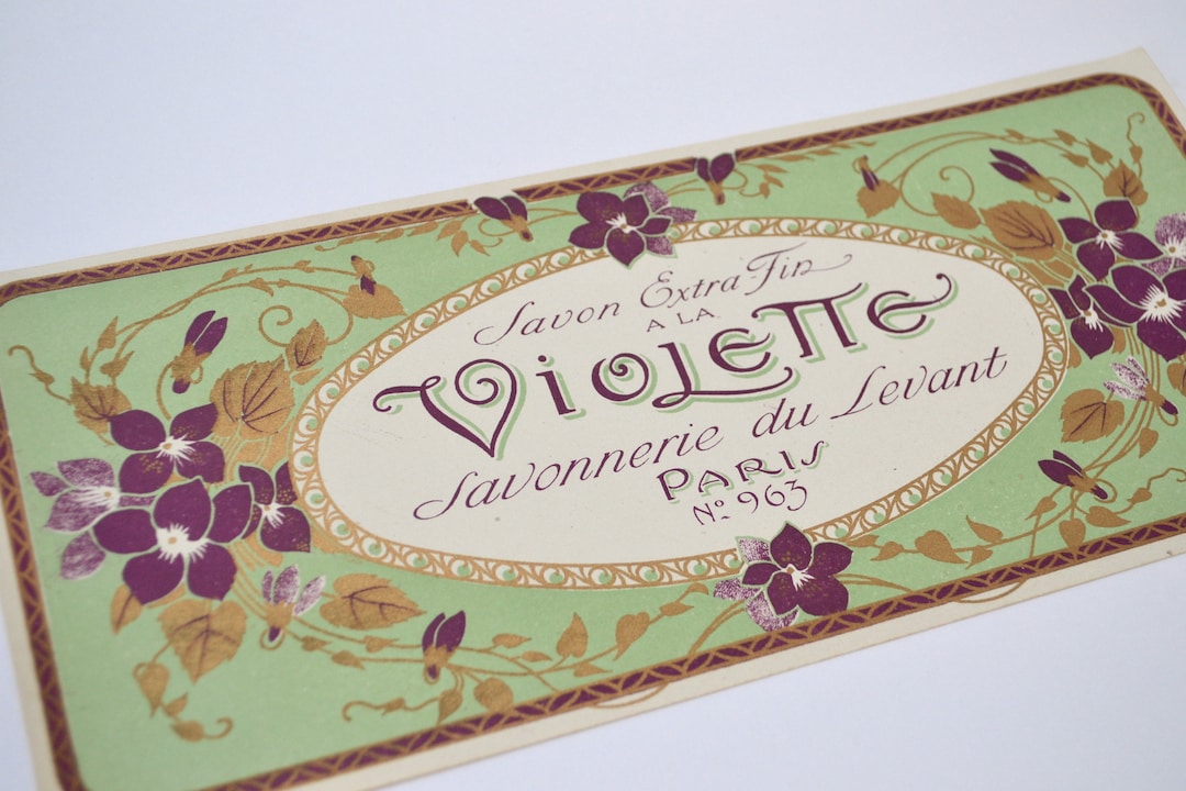 Vintage French Soap Labels - Violette - Savonnerie Du Levant - NOS ...