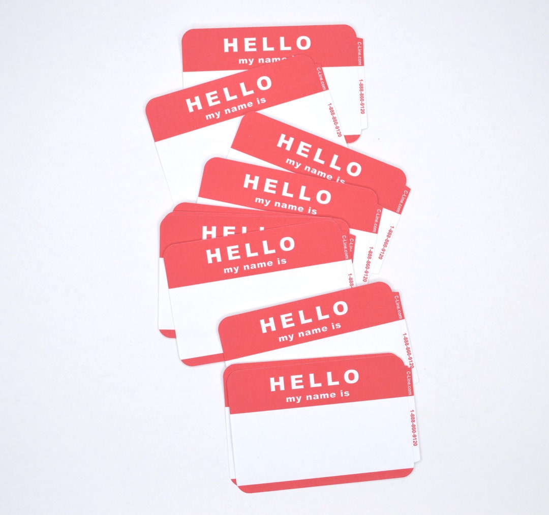 Set of 6 Hello My Name is Labels Name Tags Self Adhesive - Etsy
