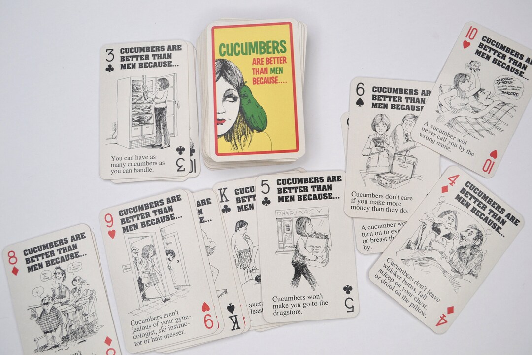 Set of 6 Cucumbers Are Better Than Men Playing Cards - Vintage Cards ...