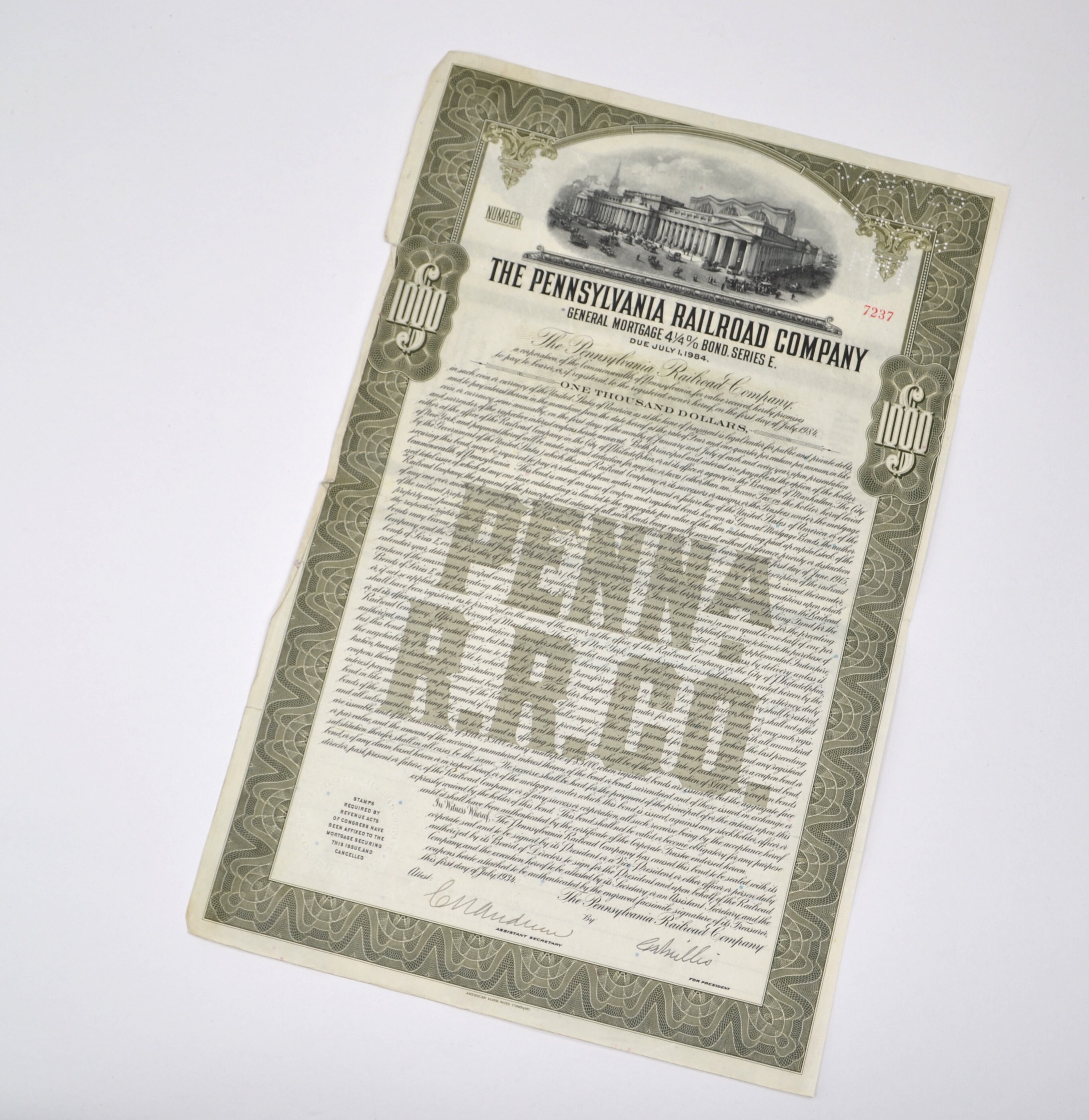 Vintage Railroad Bond Certificates Pennsylvania Railroad - Etsy