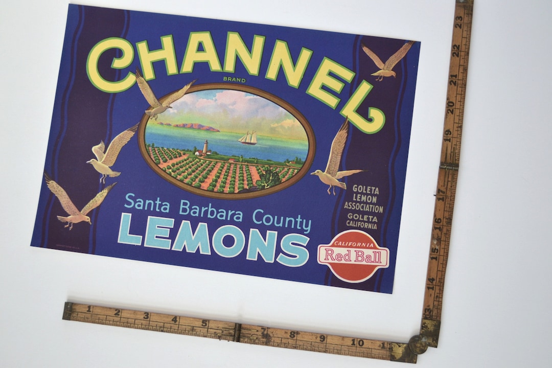 Large Vintage Lemon Crate Label - 1930's Schmidt Litho Co - NOS ...