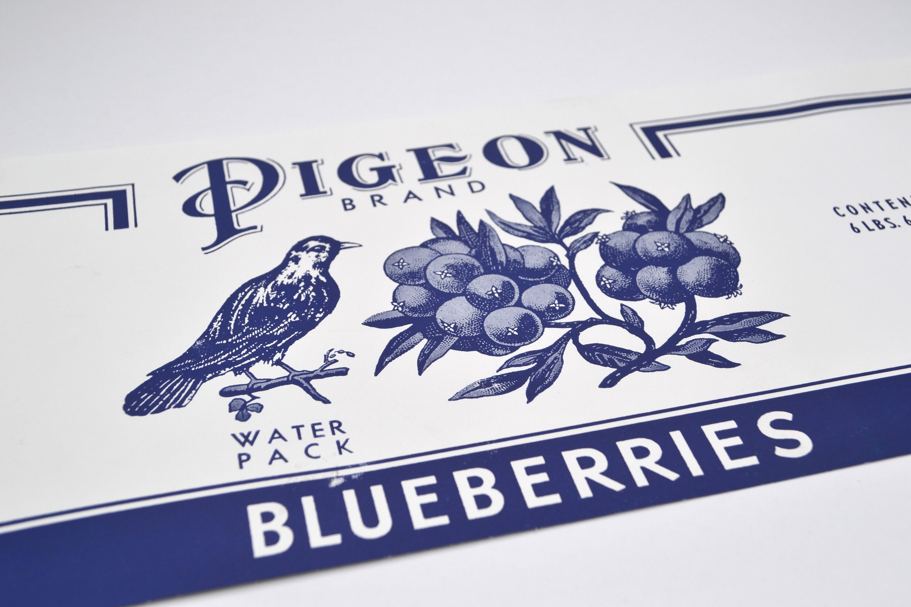 Large Vintage Blueberry Label - NOS - Vintage Ephemera - Harrington, ME ...