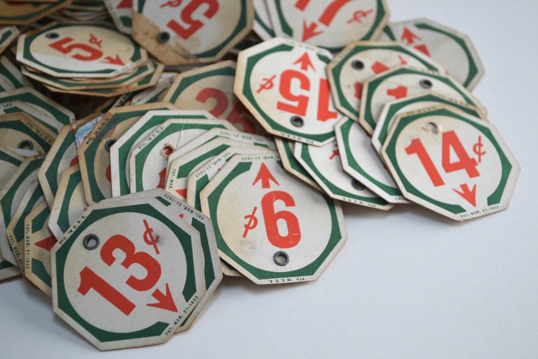 Antique Crown Brand Price Tags - Red and Green Price Tags - General ...