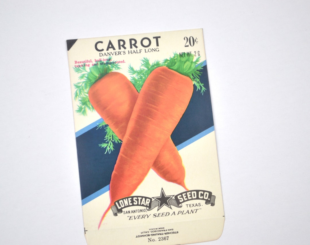 Set of 4 Carrot Seed Packets - Vintage Garden Seed Packets - Garden ...