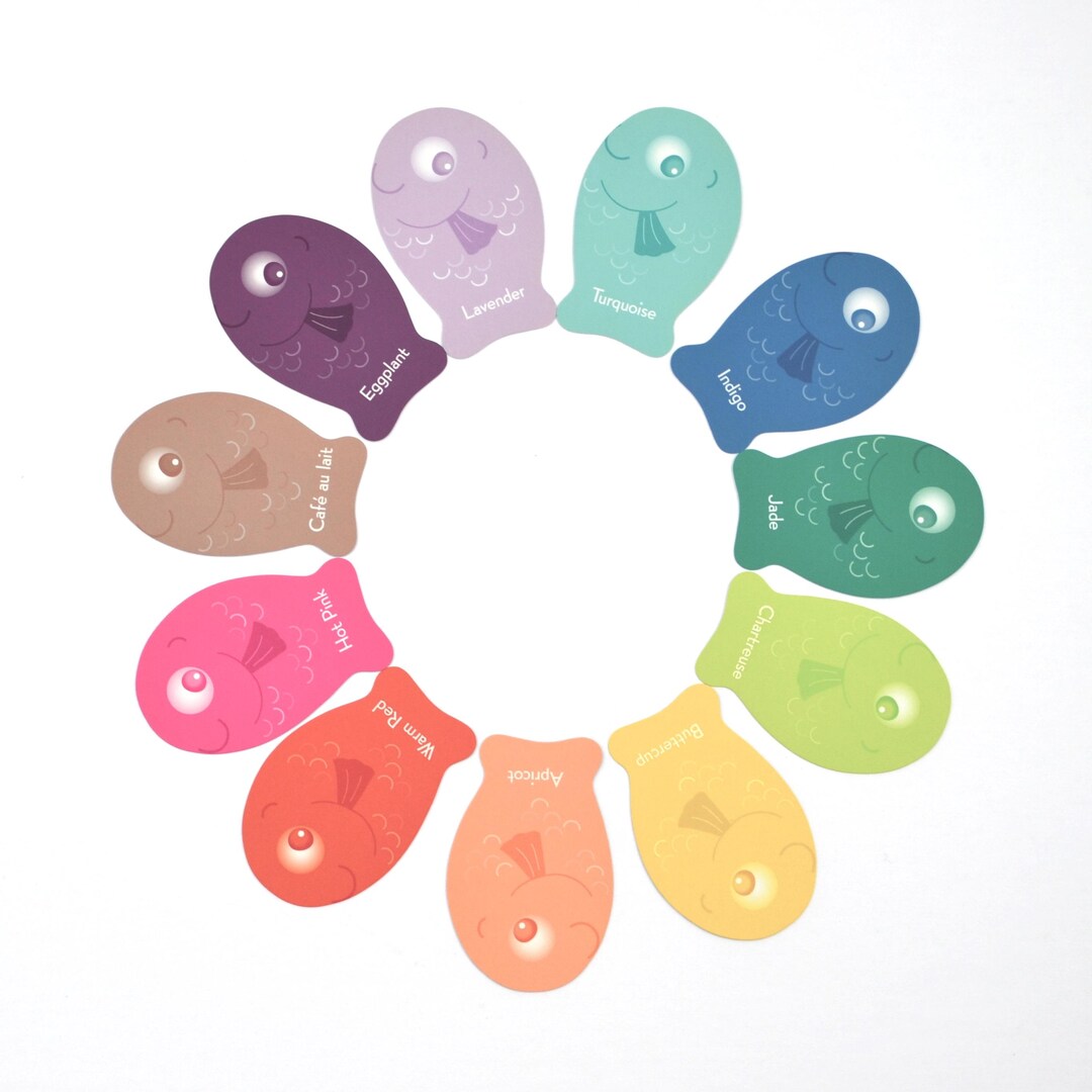 Set of 11 Mini Go Fish Playing Cards - Fish Shaped Playing Cards - Swap ...