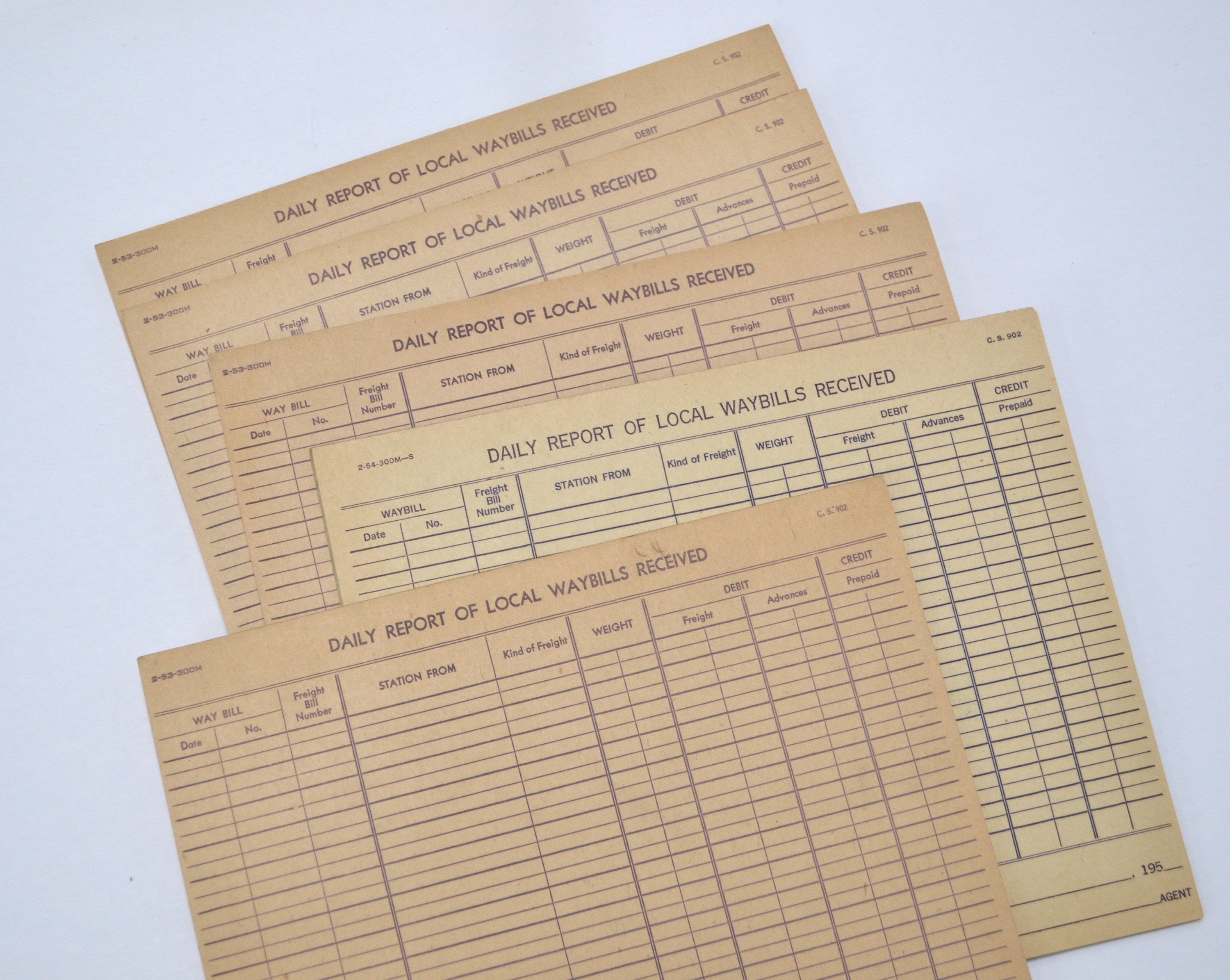 1950's Western Pacific Railroad Freight Waybills - Weso, Nevada - Set ...