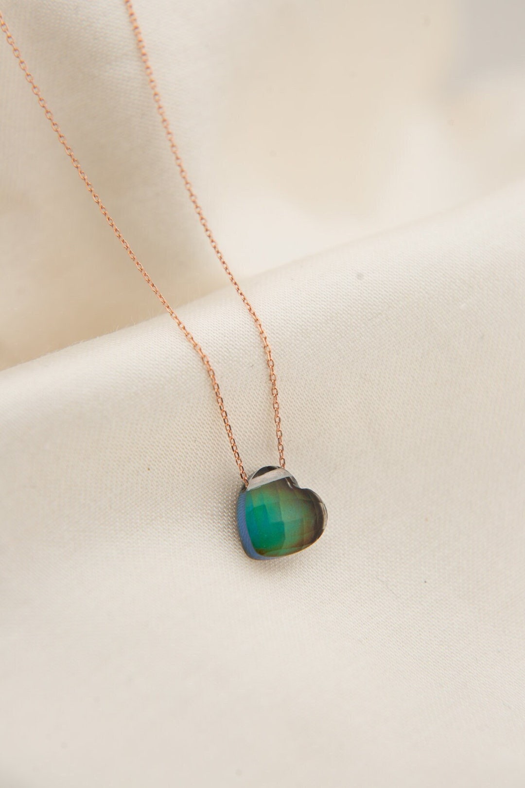 Changing Color Mood Stone, Mood Pendant,925 Sterling Silver Mood ...