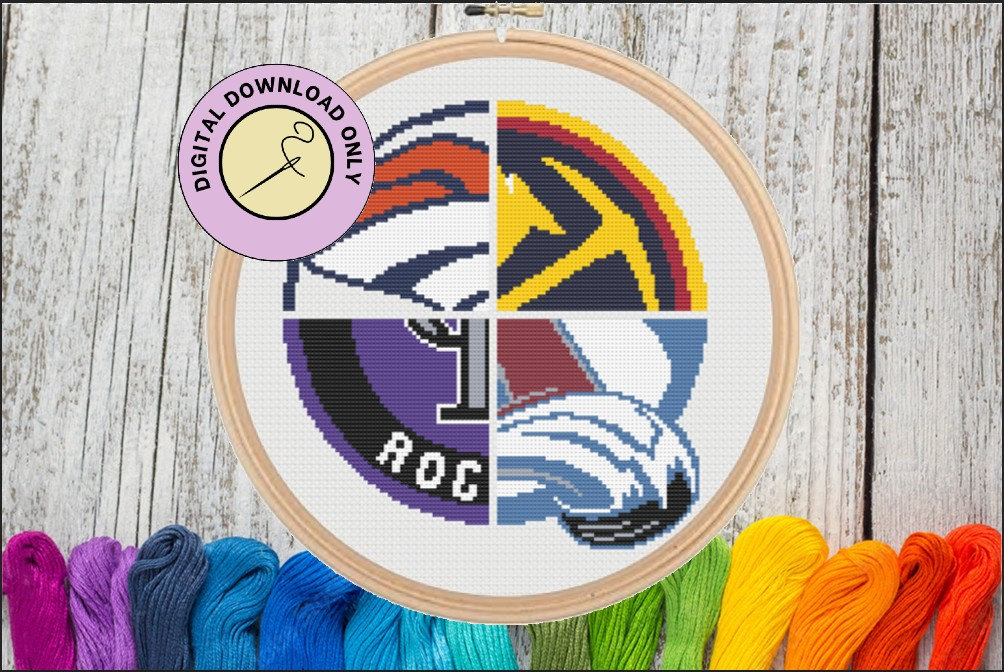 Denver Sports Teams-pdf Cross Stitch- Rockies, Broncos, Avalanche ...