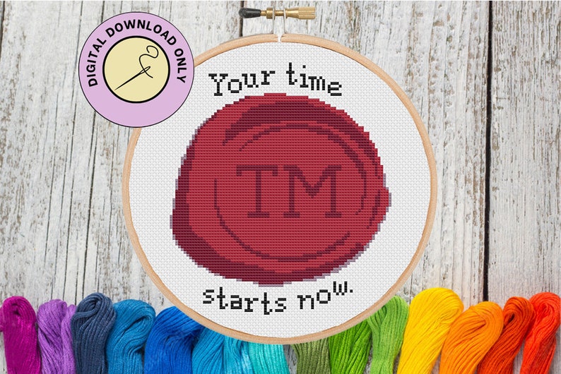 Taskmaster Seal - Your Time Starts Now- PDF Cross Stitch Pattern - Etsy