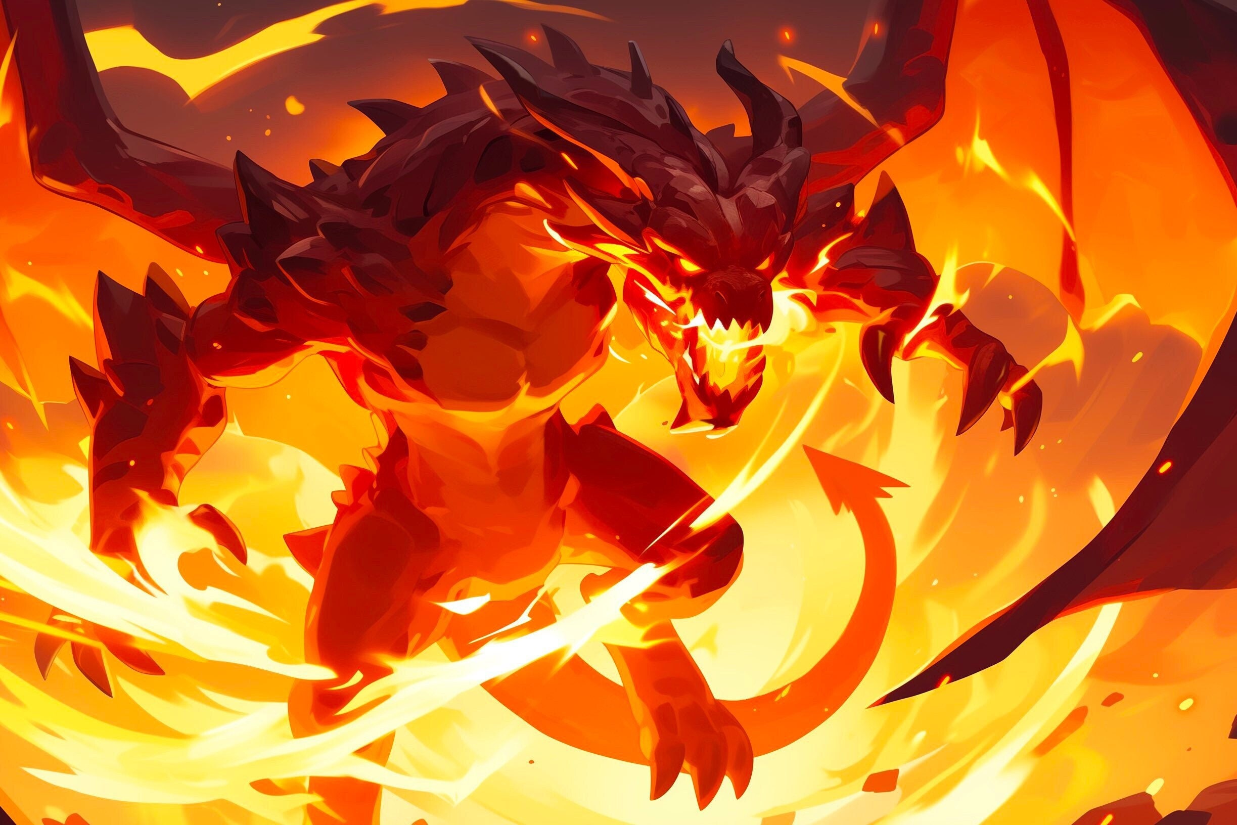 Fantasy Fire Dragon Poster - Etsy