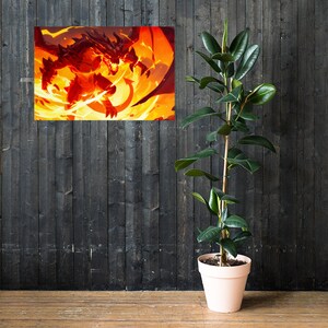 Fantasy Fire Dragon Poster - Etsy
