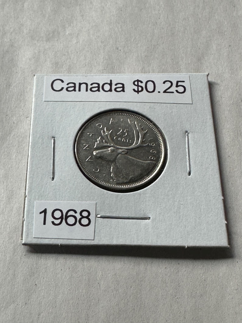 1968 Canada Quarter 50 Percent Silver 25 Cent Coin - Etsy
