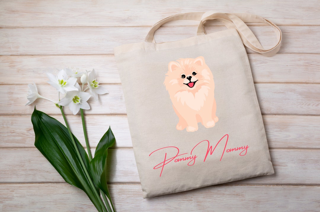 Pommy Mommy Tote Bag, Pomeranian Dog, Dog Mom, Cute Tote Bag, Artsy ...