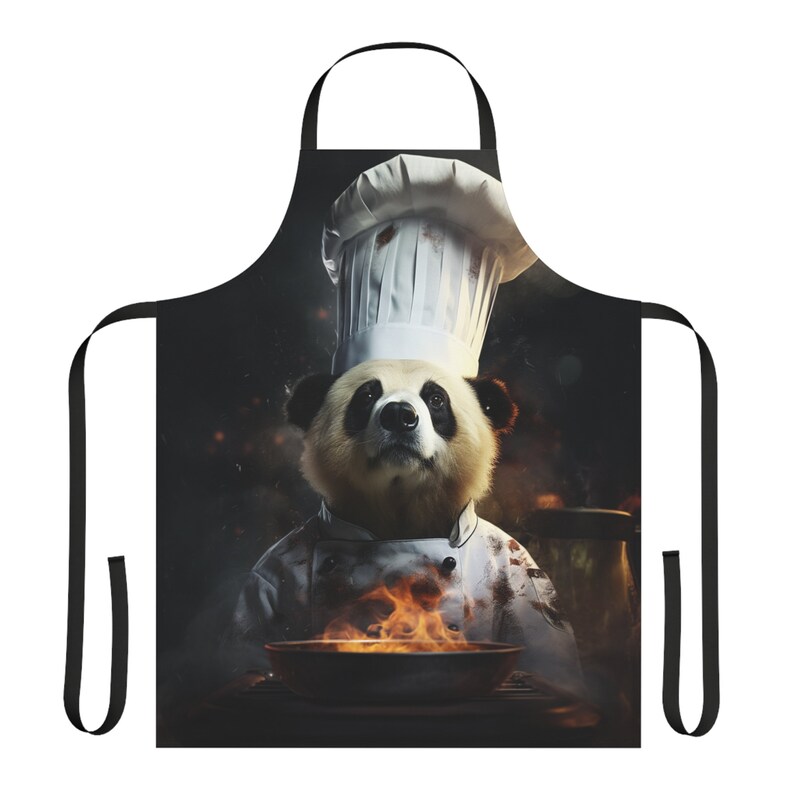 Panda Pantry, Funny Culinary Panda Bear Chef Kitchen Apron Gift, Funny ...