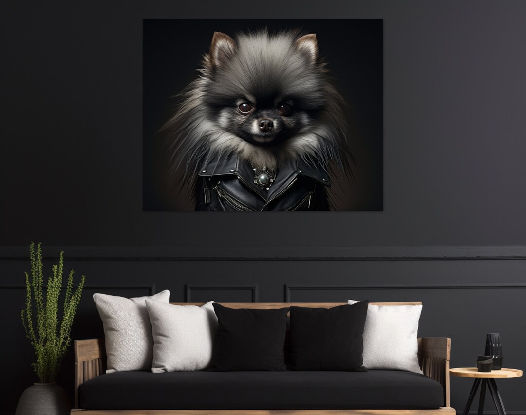 Rockin' Rover Pomeranian Rockstar Aluminum Print, Dog Portrait, Rock N ...