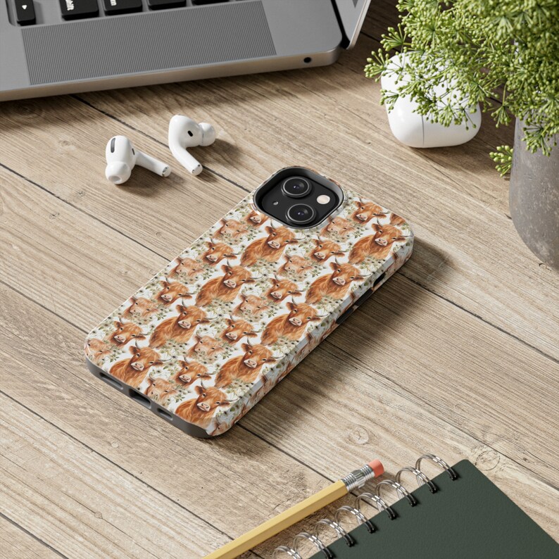 Beautiful Western Highland Cow Design Pattern Phone Case for Iphone ...