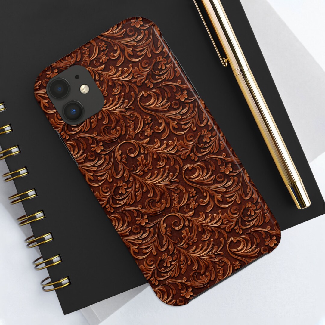 Faux Leather Western Tooled Filigree Design Phone Case for Iphone ...