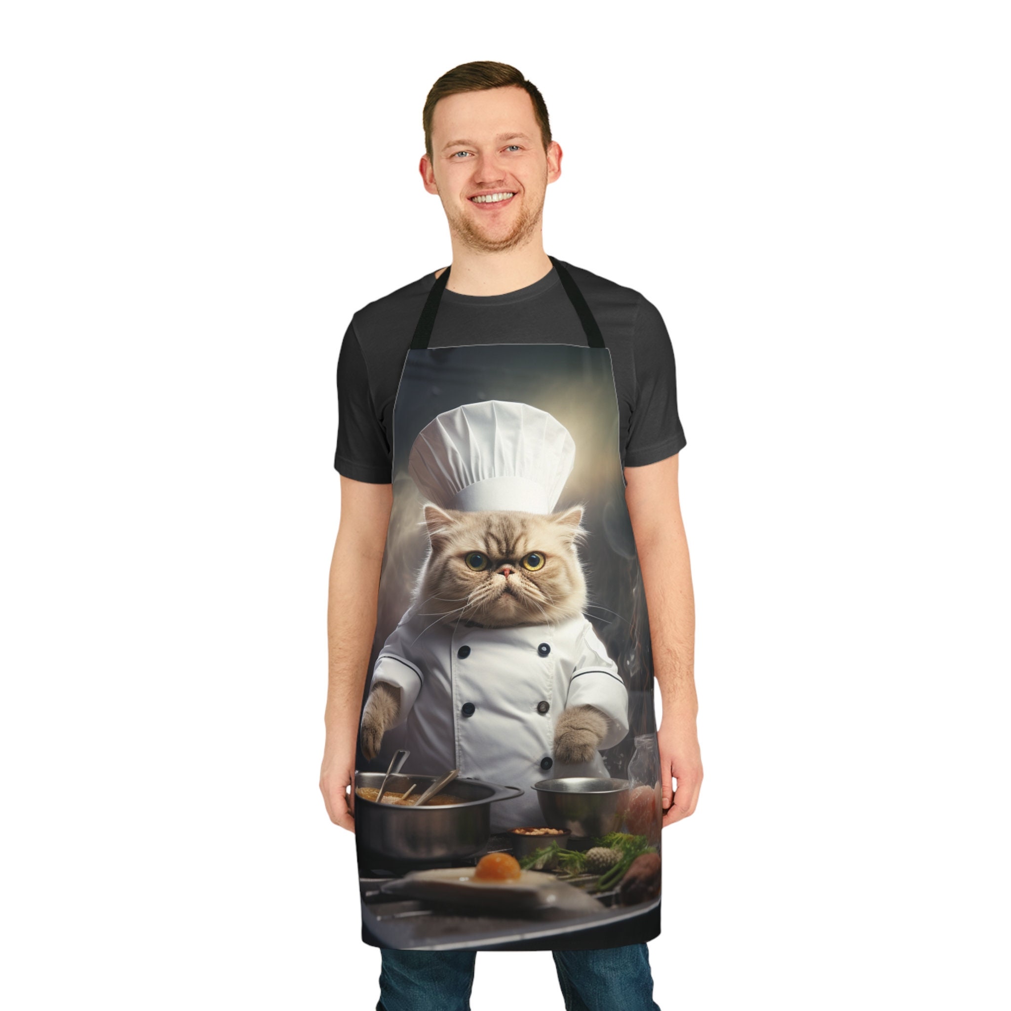 Gordon Ramseow Apron, Funny Culinary Exotic Shorthair Cat Kitchen Apron ...