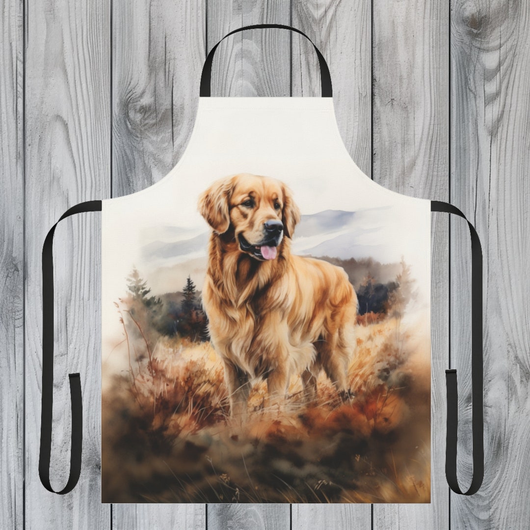 Golden Retriever Kitchen Apron, Apron Gift, Gift for Her, Retriever ...