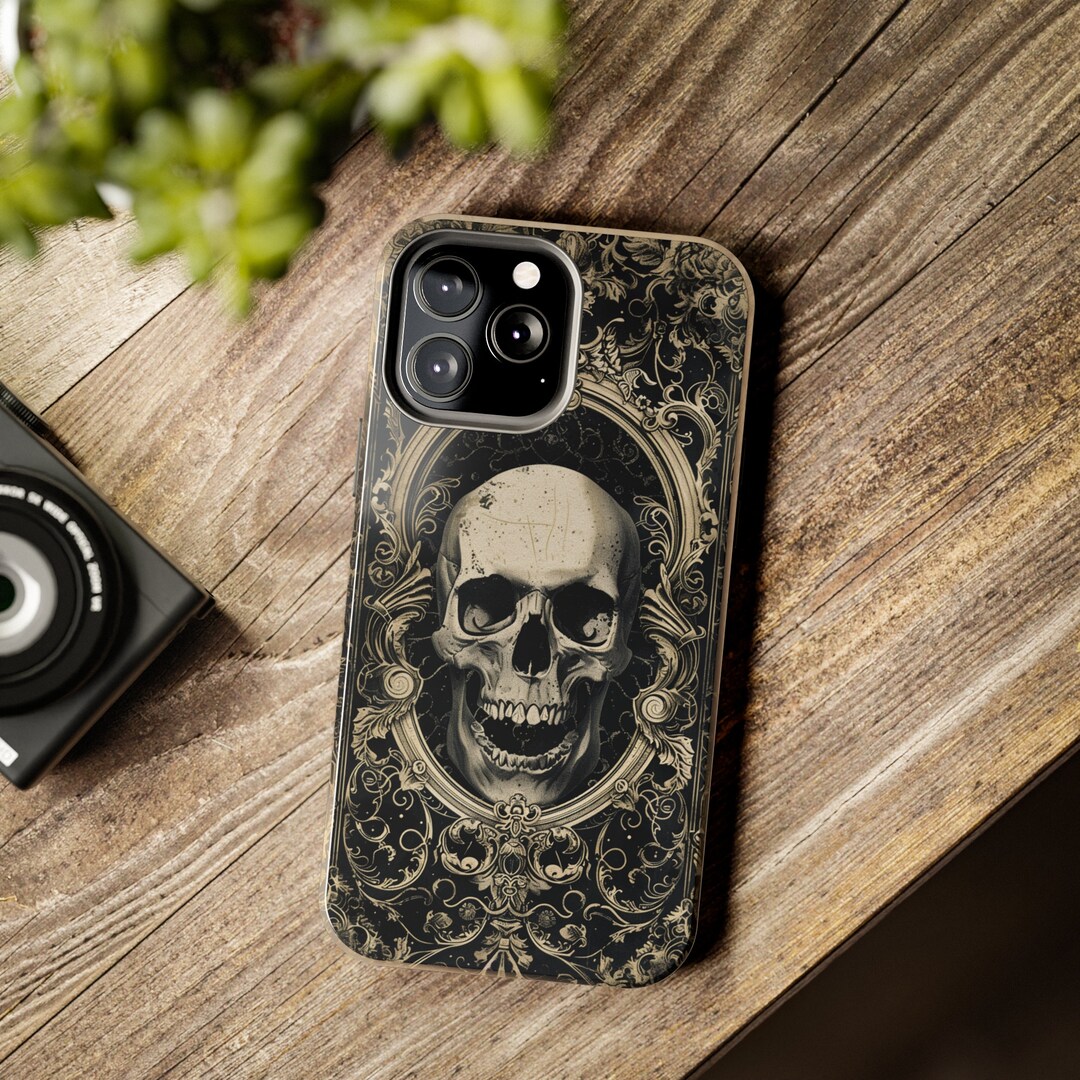Gothic Skull Tough iPhone Cases, Gothic Phone Case, Witchy Aesthetic ...
