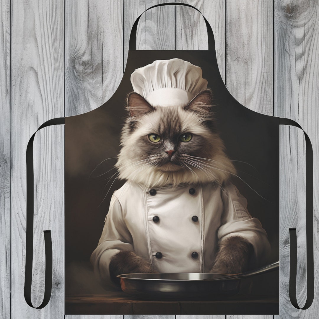 Feline Foodie Birman Cat Chef Kitchen Apron Gift, Funny Gift, Funny ...
