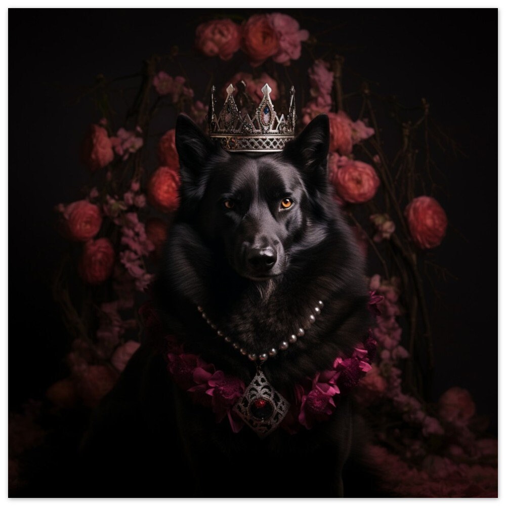 Gothic Black Wolf Aluminum Print, Vintage Wall Art, Home Décor ...