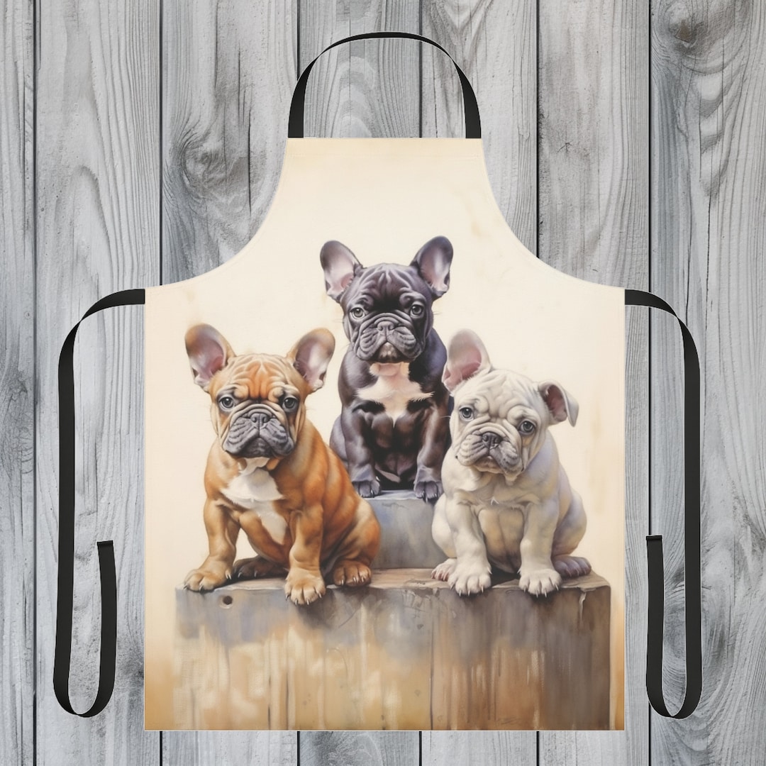 Frenchie Puppies Kitchen Apron, Apron Gift, Gift for Her, Frenchie ...