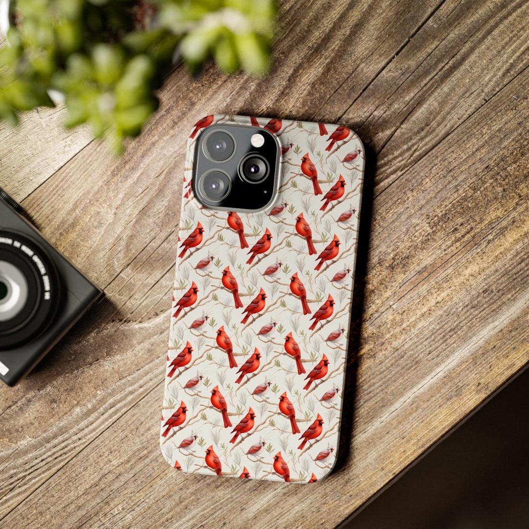 Red and White Cardinal Bird Design Phone Case for Iphone, iPhone 14 ...