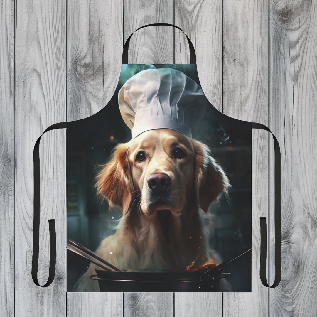 The Golden Taste Test, Funny Culinary Golden Retriever Kitchen Apron ...