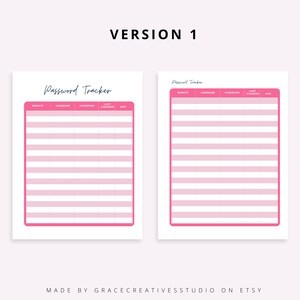 Password Tracker Printable & Fillable, Password Keeper, Password ...