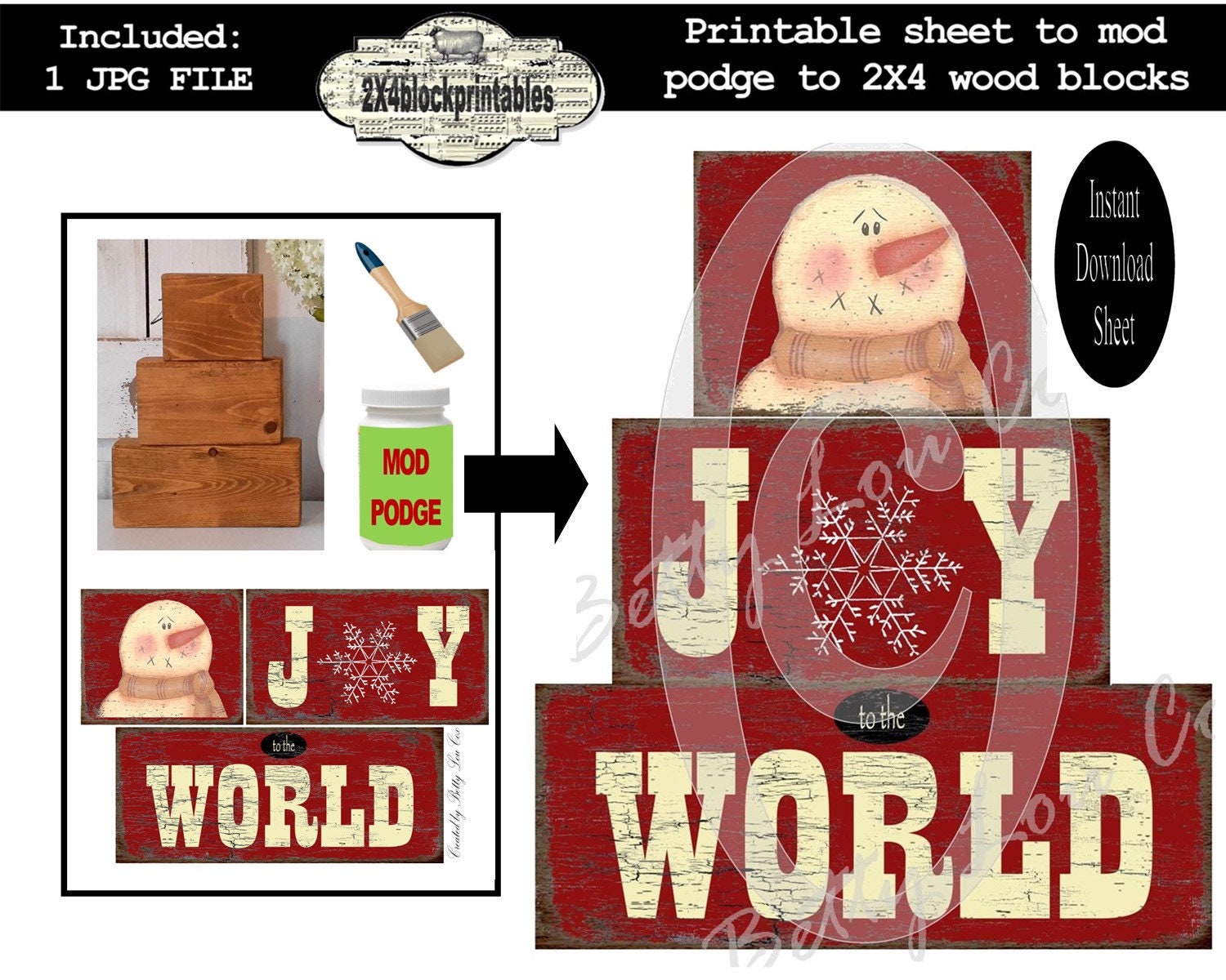 Joy to the World Blocks , Wood Sign , Snowman , 2X4 Crafts , Printable ...